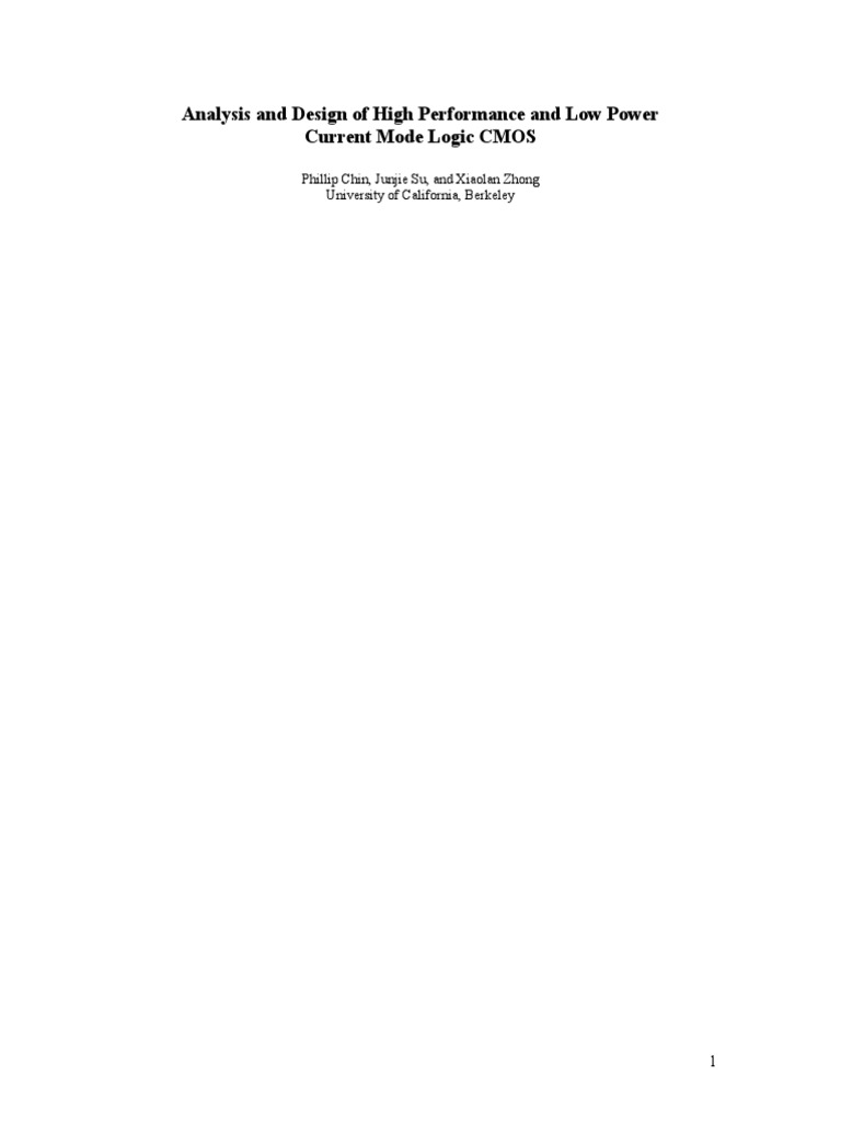 CML Logic | PDF | Logic Gate | Cmos