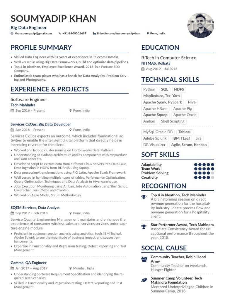 SoumyadipKhan Resume | PDF | Apache Hadoop | Apache Spark