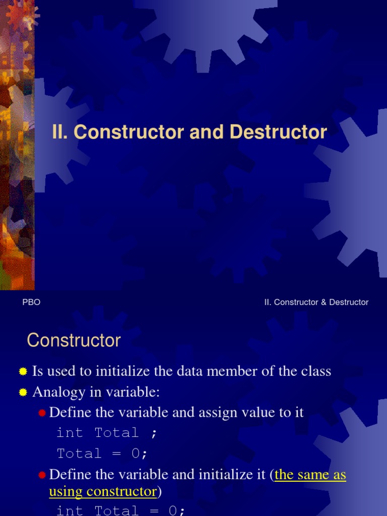 Ch 2 Construction Destructor Pdf Constructor Object Oriented Programming Programming
