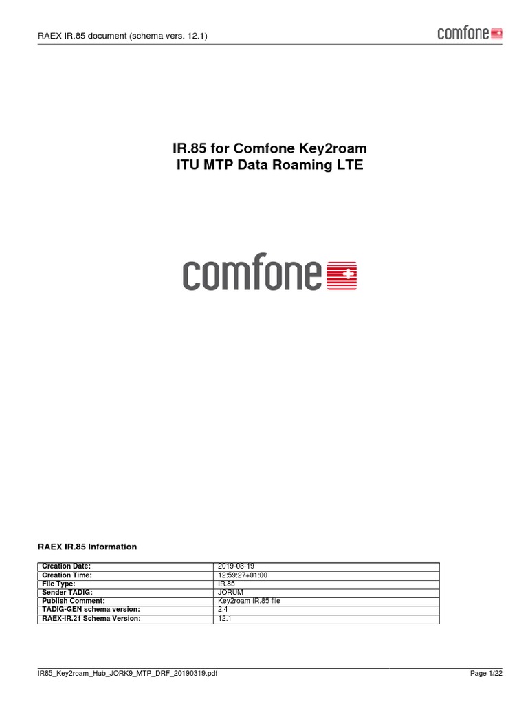 IR85 - Key2roam - Hub - JORK9 - MTP - DRF - 20190319 (00000002) | PDF | Domain Name System ...