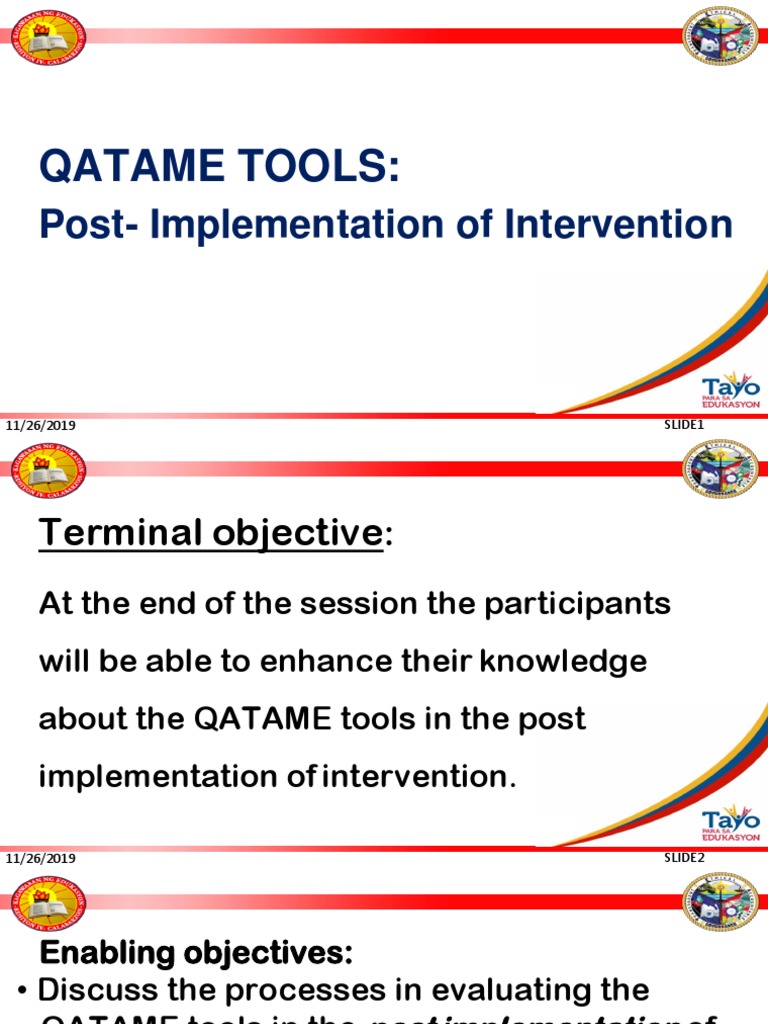 QATAME Tools for Post-Implementation | PDF | Learning | Cognition