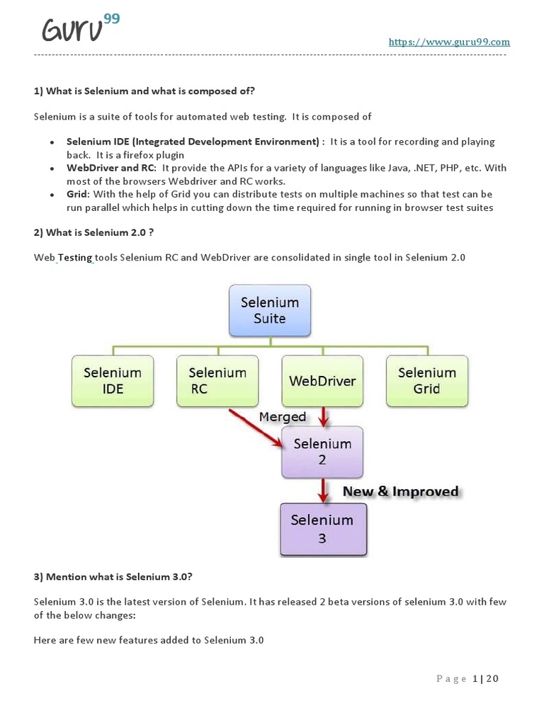 seleniumIQ Guru99 PDF | PDF | Selenium (Software) | Computer Engineering