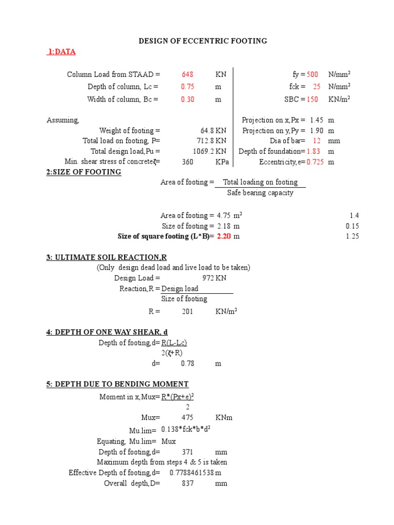 Design of Eccentric Footing | PDF | Solid Mechanics | Building Engineering