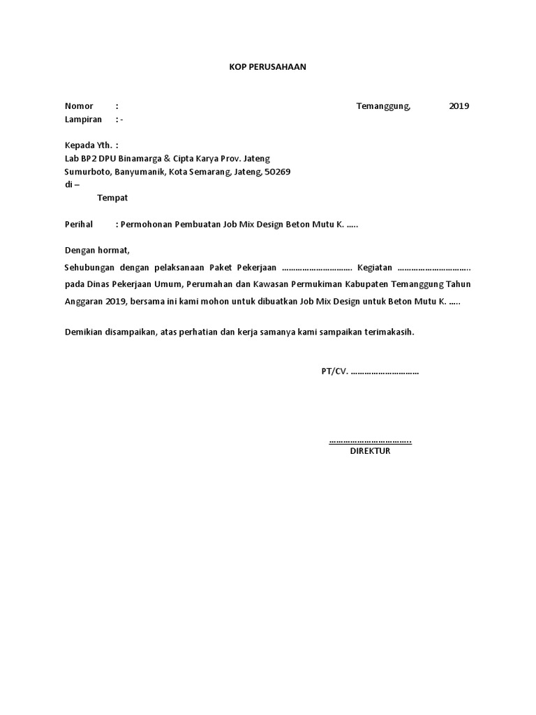 Permohonan Job Mix Desain Bp2 | PDF