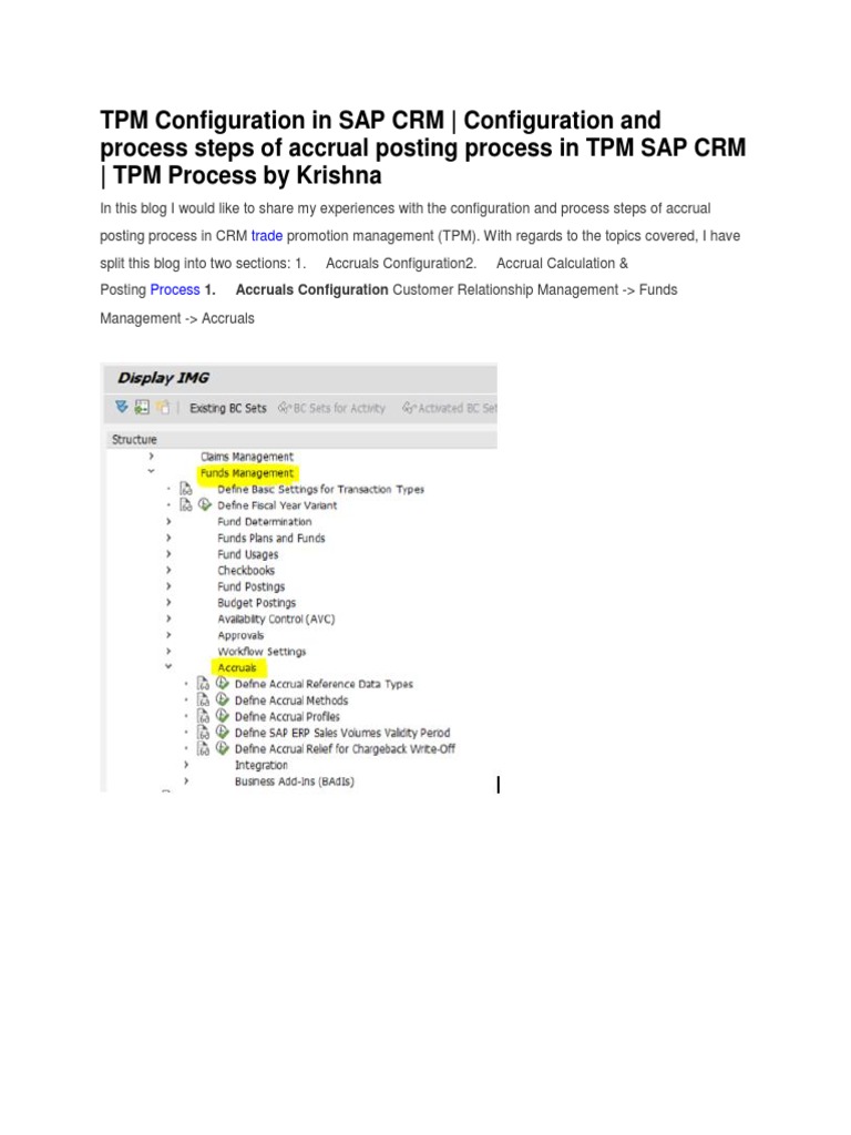 Configuring Accrual Posting Processes in SAP CRM Trade Promotion ...