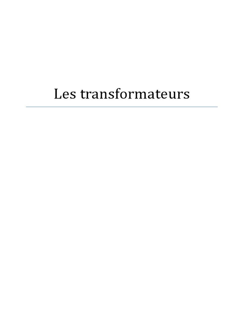 Initiation Au Transformateurs de Puissance | PDF | Transformateur électrique | Électrotechnique