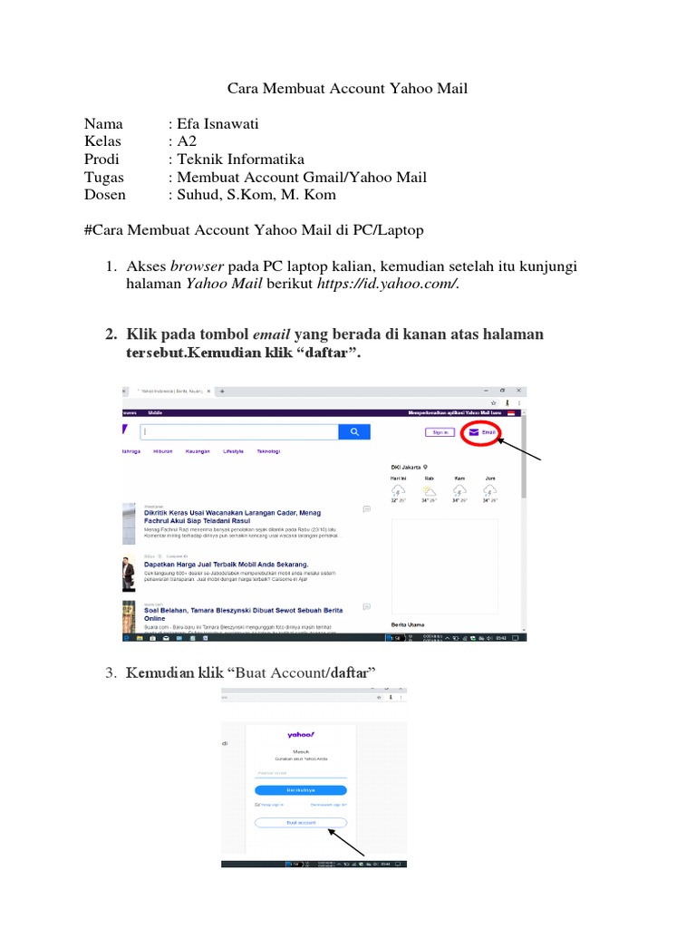 Cara Membuat Email Yahoo | PDF