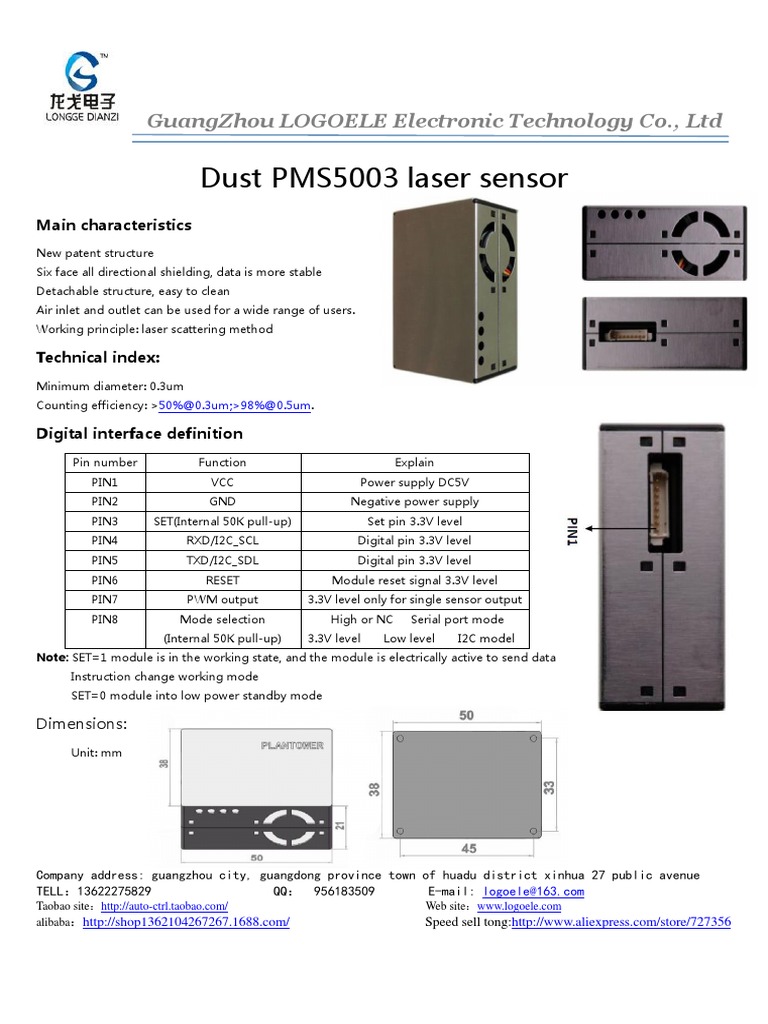 Pms 5003 | PDF | Sensor | Particulates