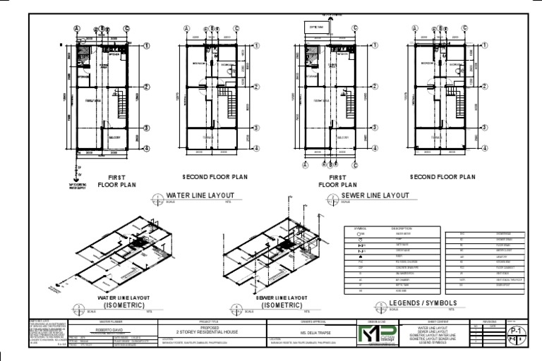 A diagram showing the layout and dimensions of a drainage system with ...