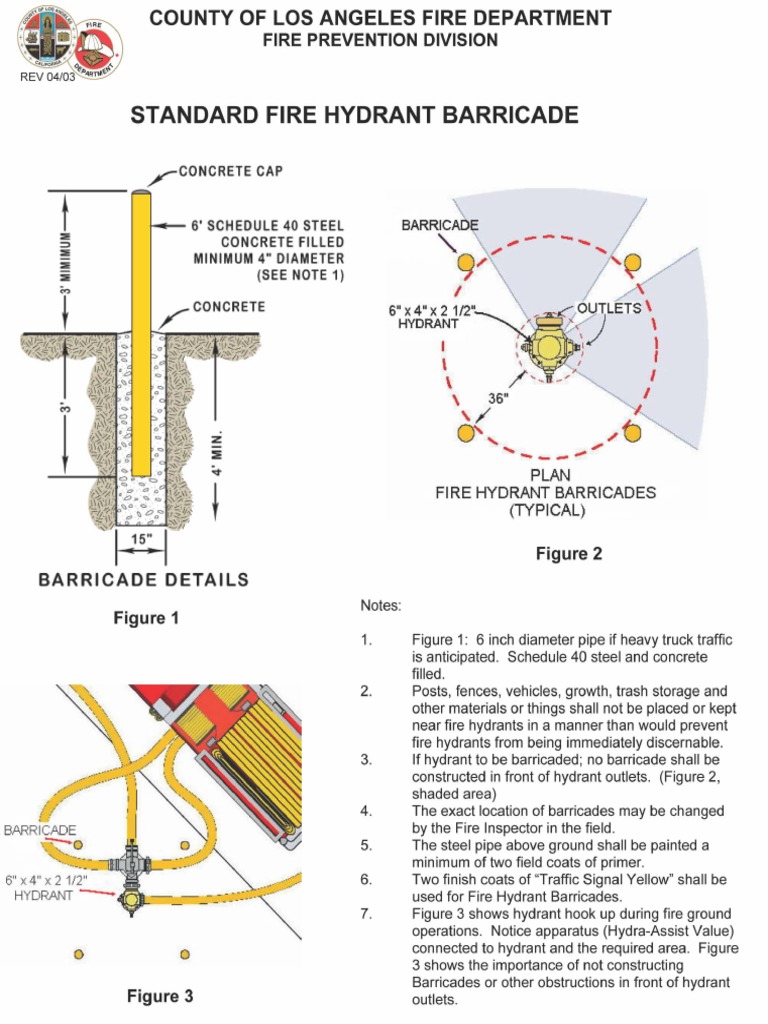 Standard Fire Hydrant Barricade Guidelines | PDF | Civil Engineering ...