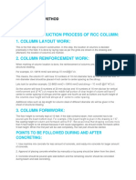 Method Statement For Column Concrete Work | PDF | Concrete | Building