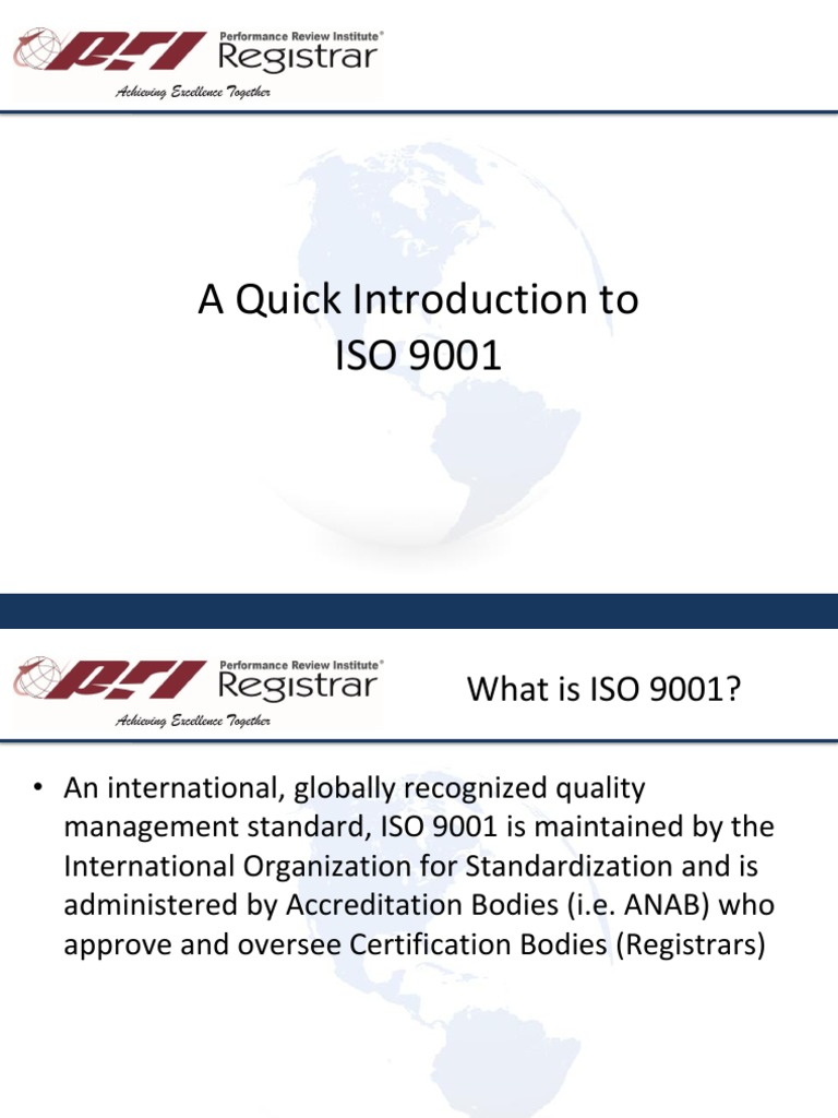 ISO 9001 Presentation - Introduction | PDF | Iso 9000 | Business