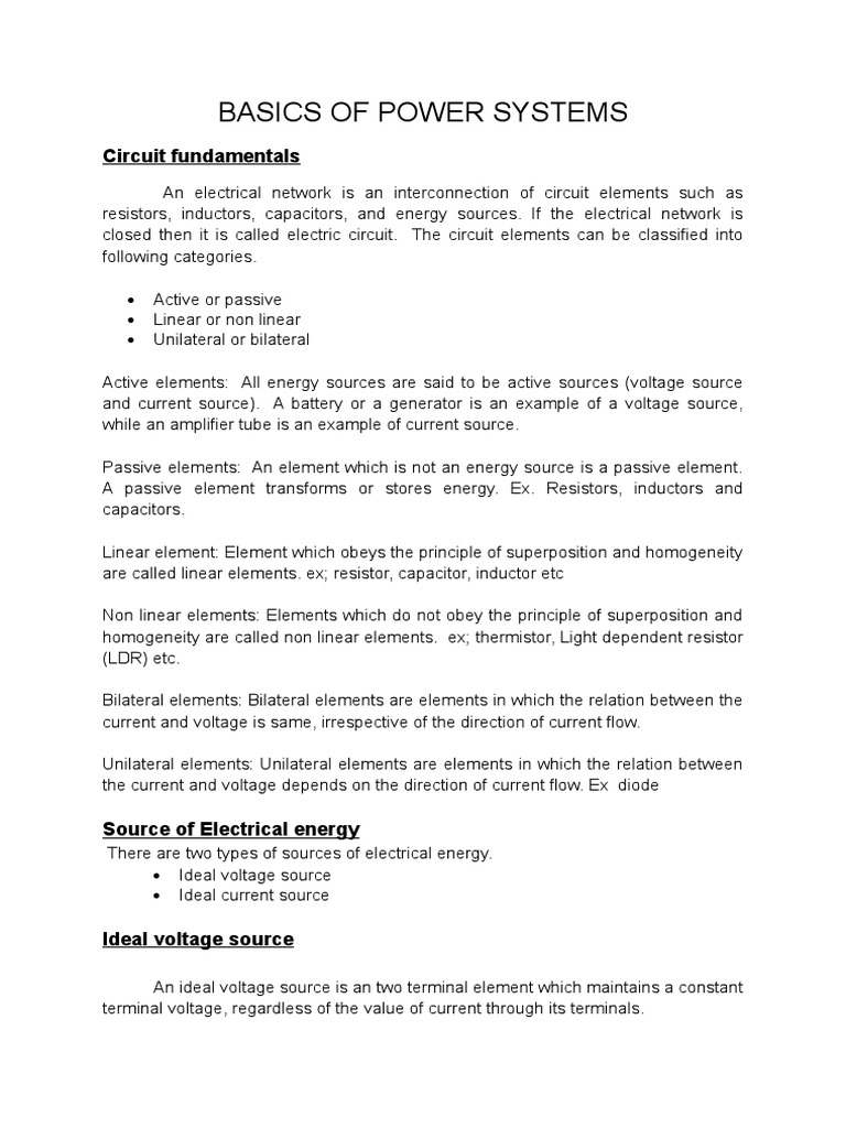 Basics of Power Systems | PDF | Ac Power | Electrical Impedance