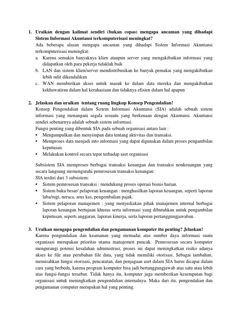 Internal Control and AIS | PDF