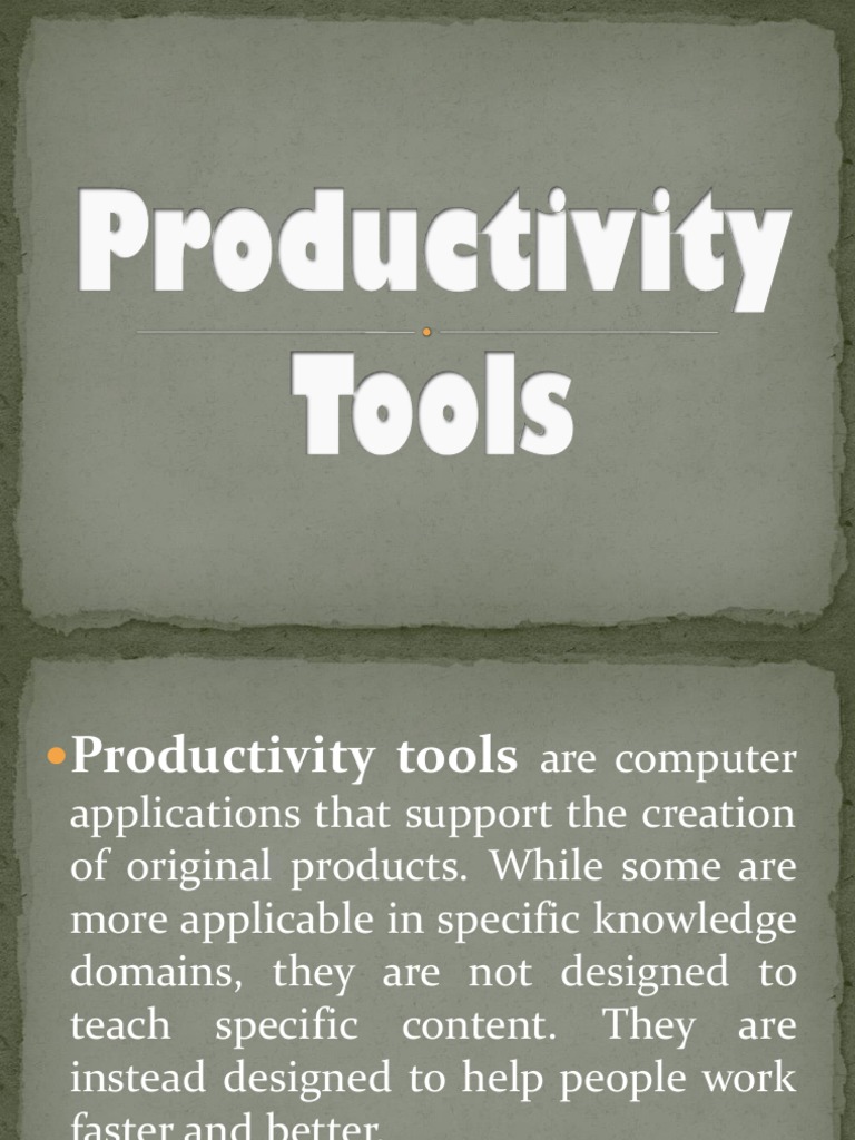 Essential Productivity Tools Overview | PDF | Web Application | Internet