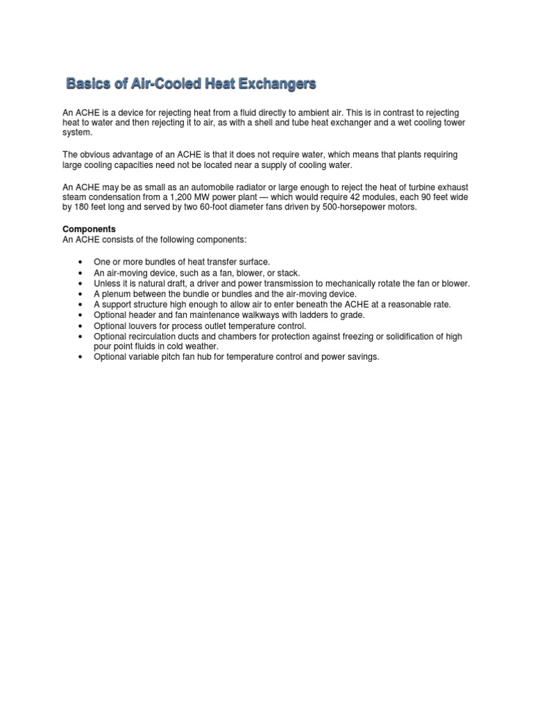 Fin Fan Coolers | PDF | Fluid Dynamics | Heat Exchanger