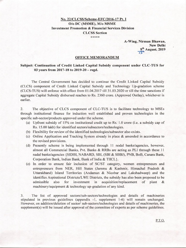 CLCS Schme Circular and Guidline PDF | PDF | Loans | Banks