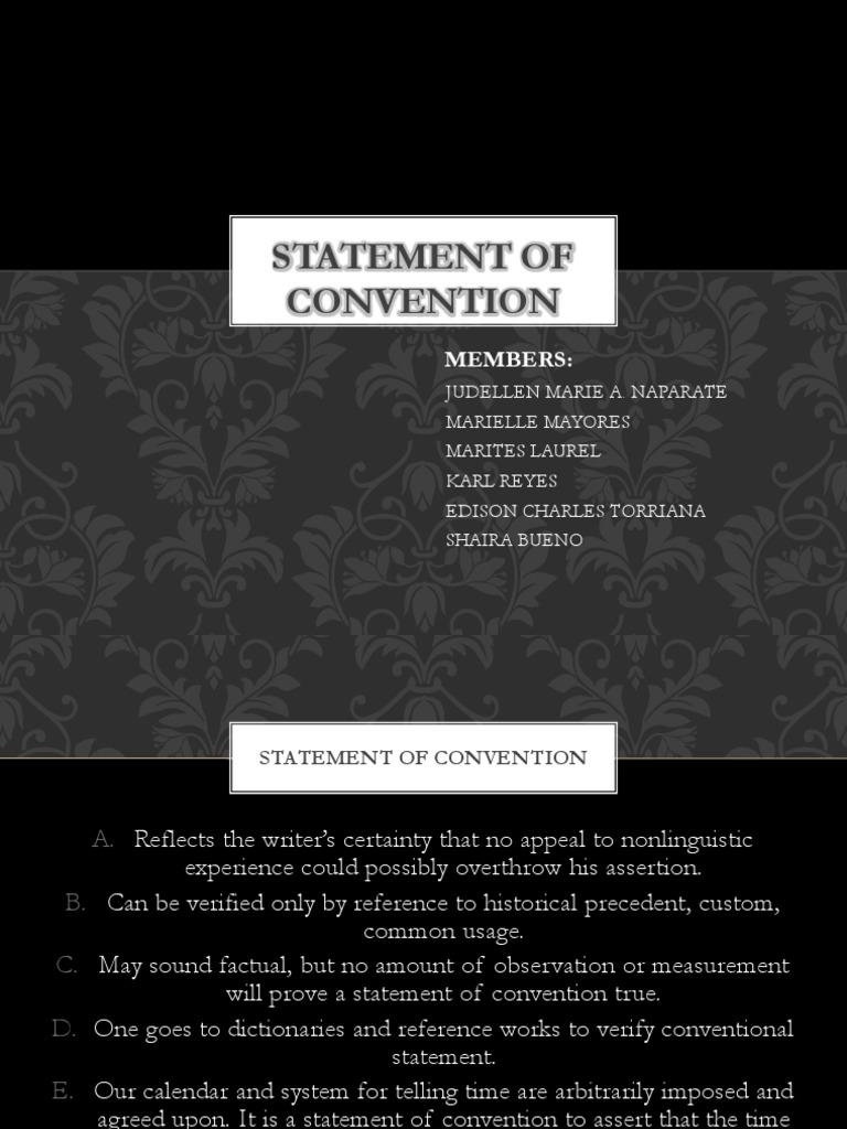 Statement of Convention | PDF | Truth | Cognitive Science