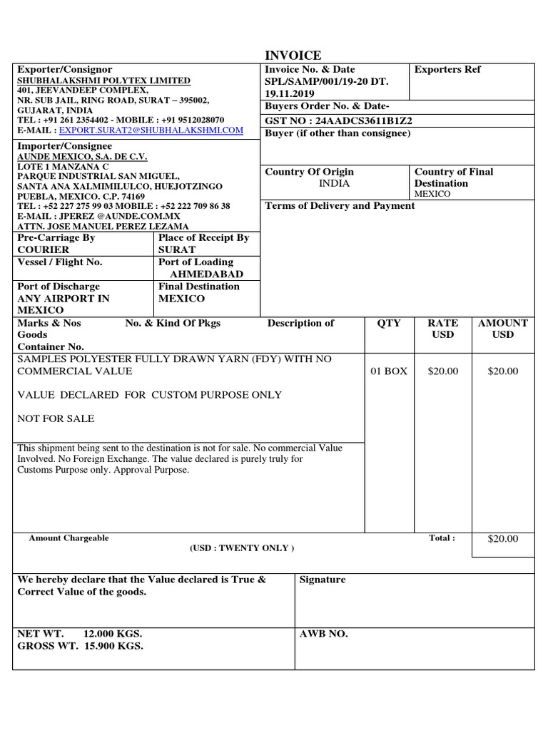 Sample Invoice | PDF | Invoice | Services (Economics)