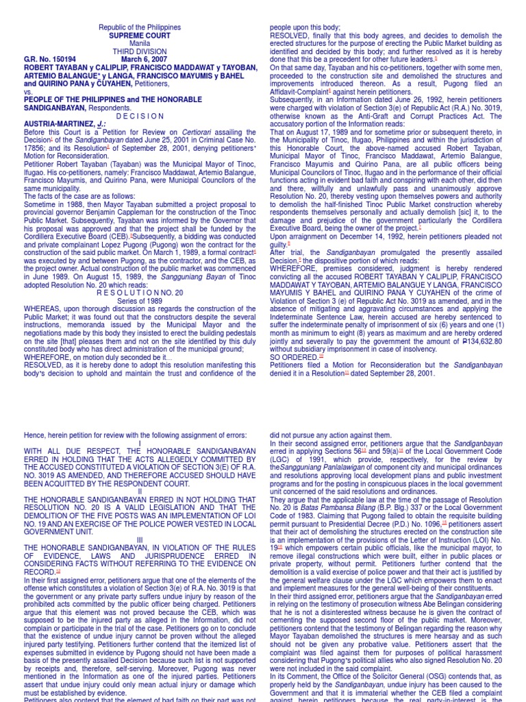 15 Tayaban vs. People | PDF | Government | Public Law