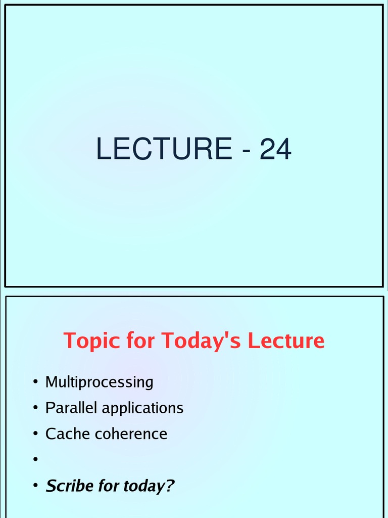 Lec 24 | Download Free PDF | Parallel Computing | Cache (Computing)