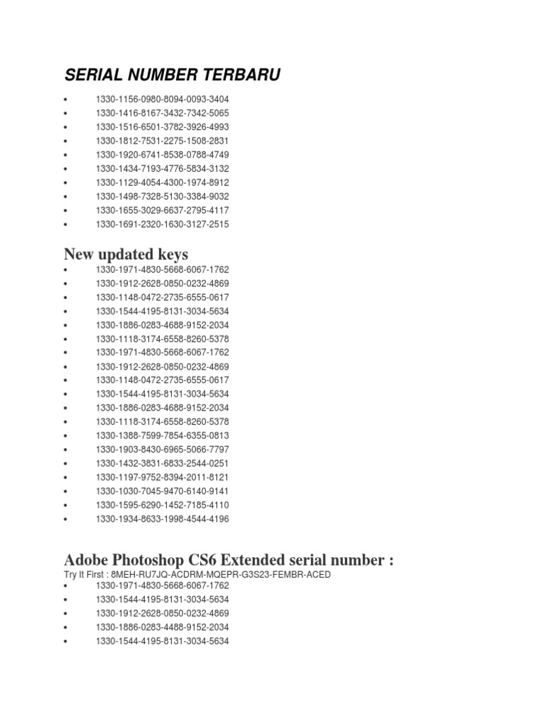Serial Number Terbaru | PDF