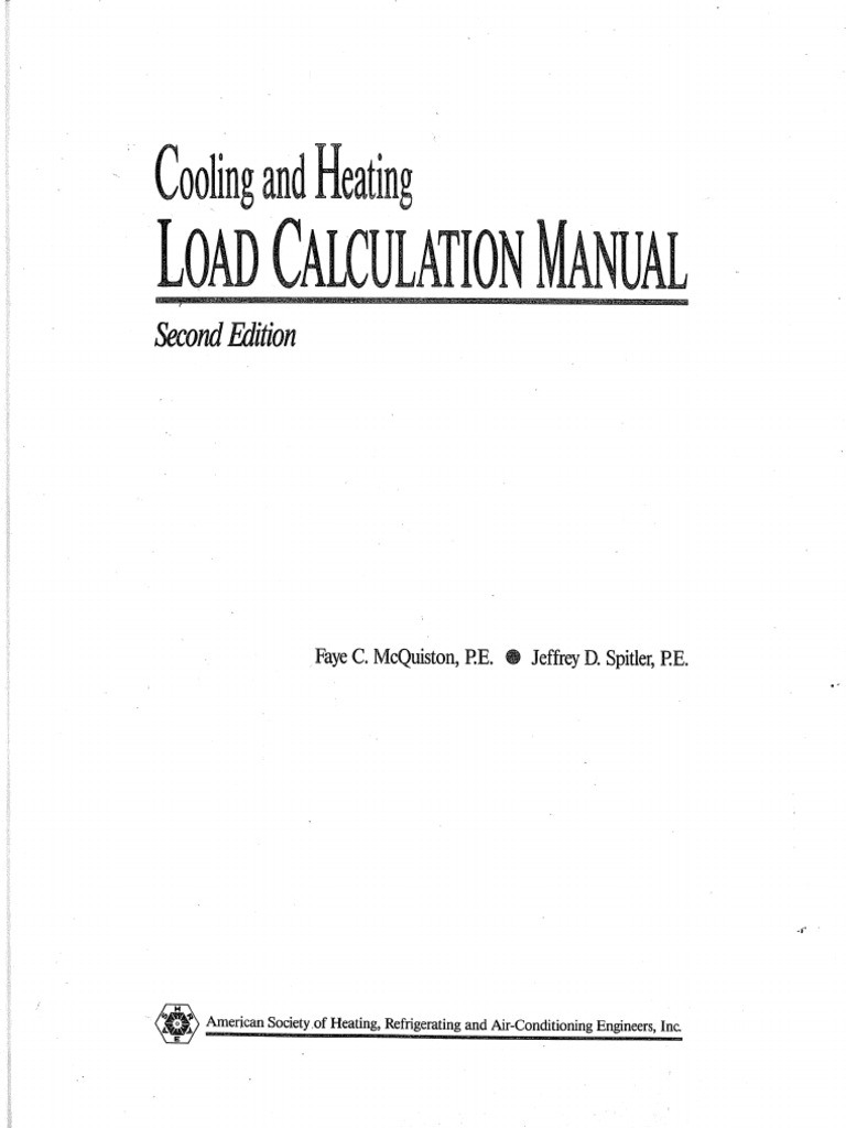 Cooling Load Calculation Manual | PDF