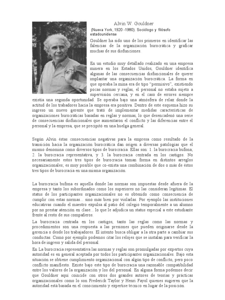 Alvin Gouldner (Sociologia) | Burocracia | Max Weber