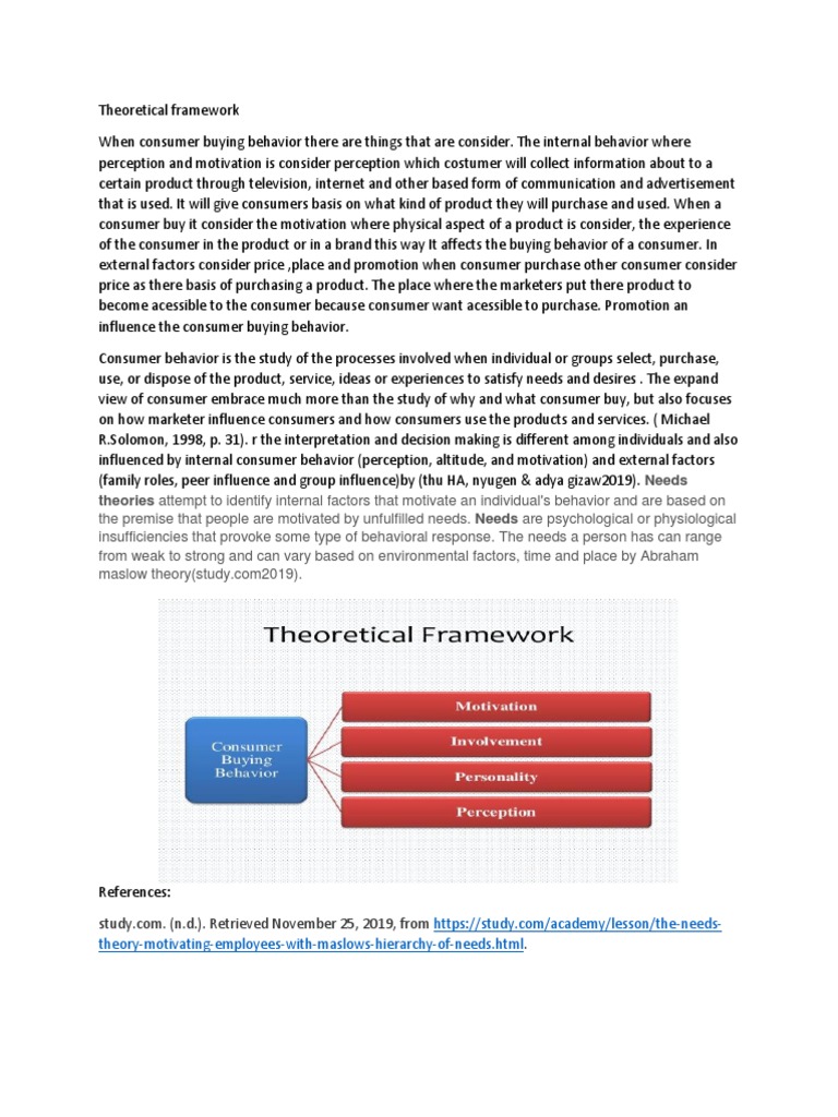 Theoretical Frame Work 1 | PDF | Consumer Behaviour | Behavior