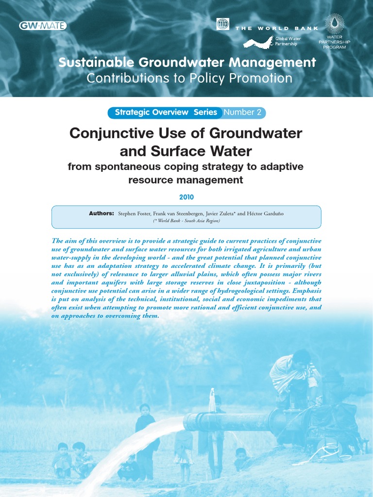 Foster Et Al 2010 Conjunctive Use Of Groundwater And Surface Water Pdf Groundwater Water