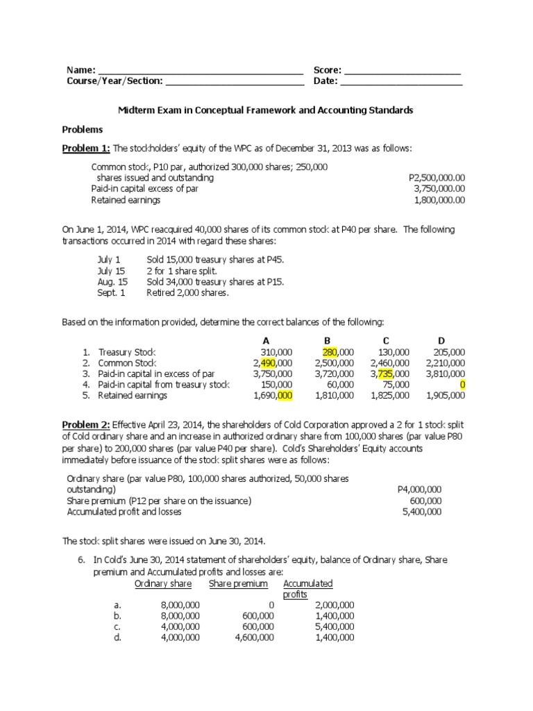 Midterm She | PDF | Stocks | Preferred Stock