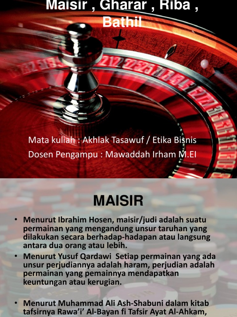 Pengertian Maysir, Gharar, dan Riba | PDF