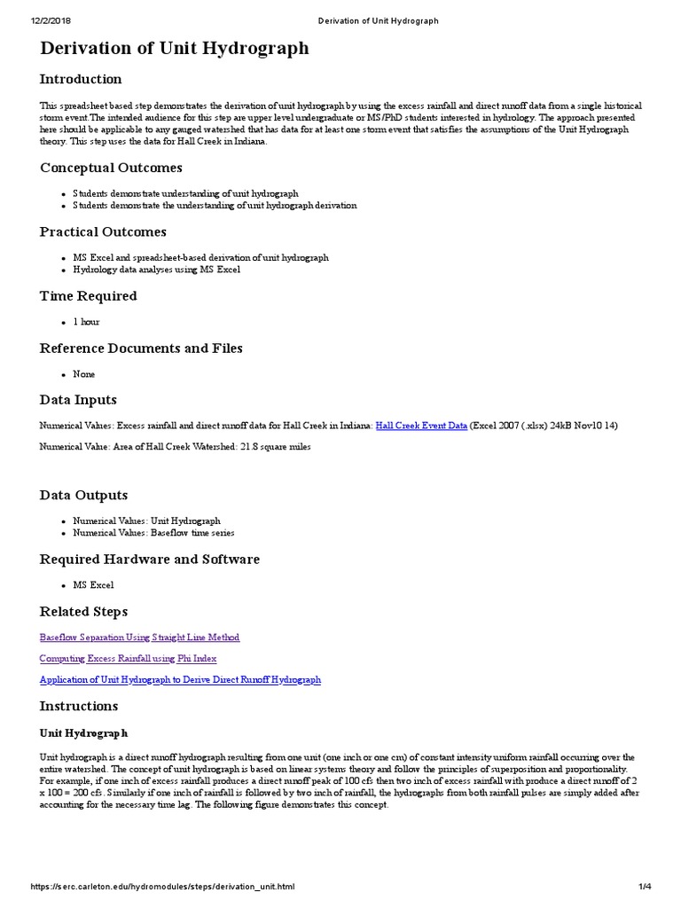 Derivation Of Unit Hydrograph Pdf Pdf Teaching Mathematics Science