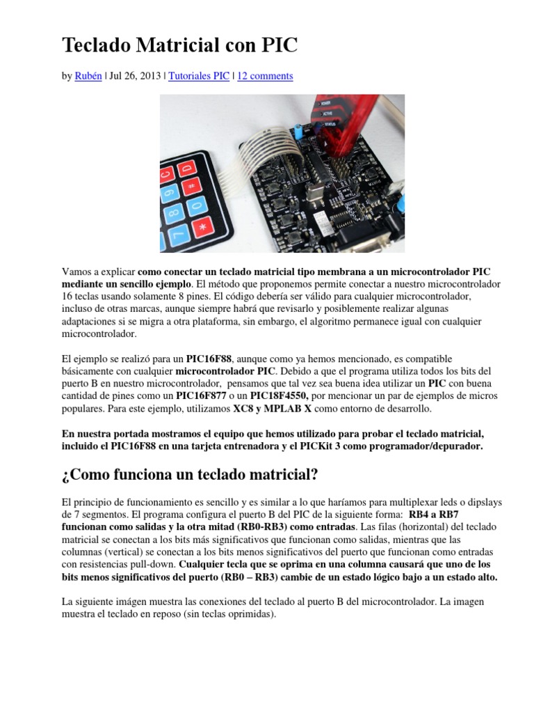 Teclado Matricial | PDF | Microcontrolador | Teclado