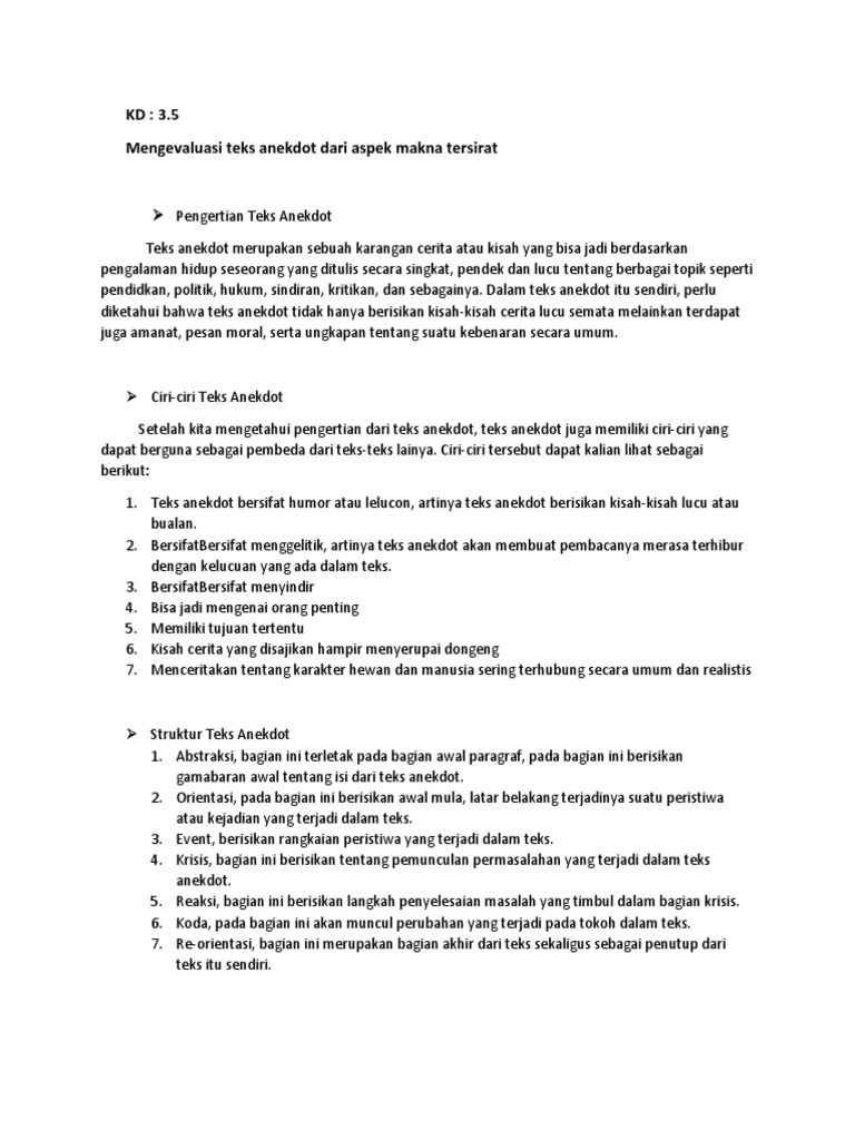 Teks Anekdot | PDF | Fiksi Umum