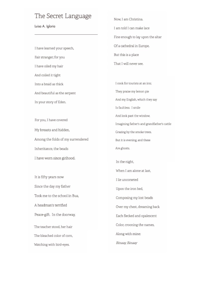 The Secret Language | PDF