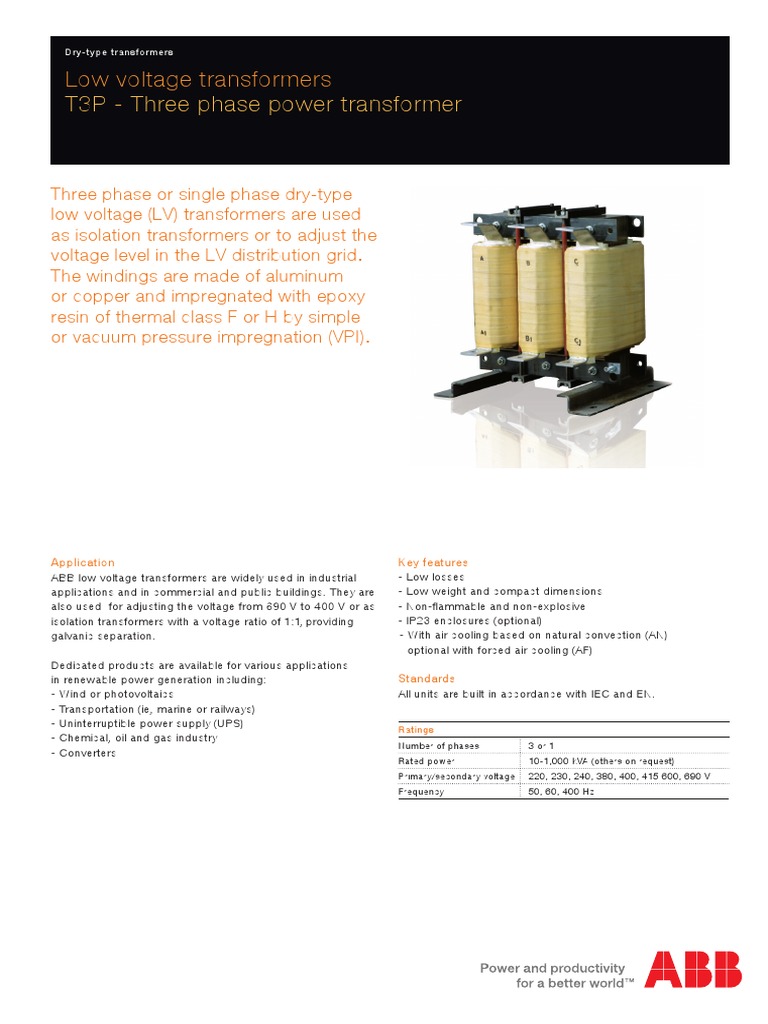 1LES100025 ZD Low Voltage Transformers PDF | PDF | Transformer ...