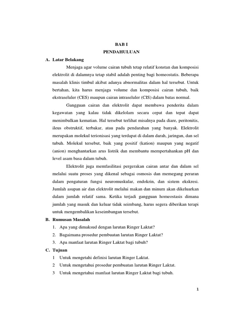 Ringer Laktat | PDF | Sains & Matematika