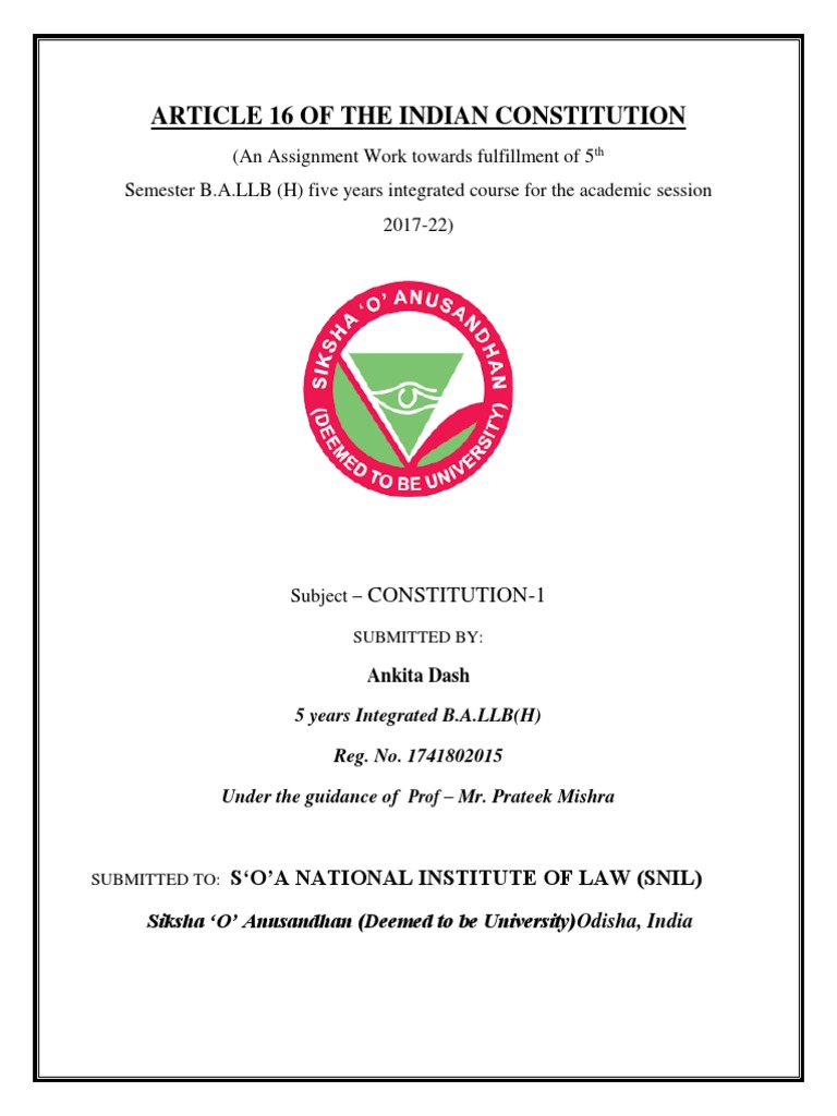 Overview of Article 16 in India | PDF | Social Inequality ...