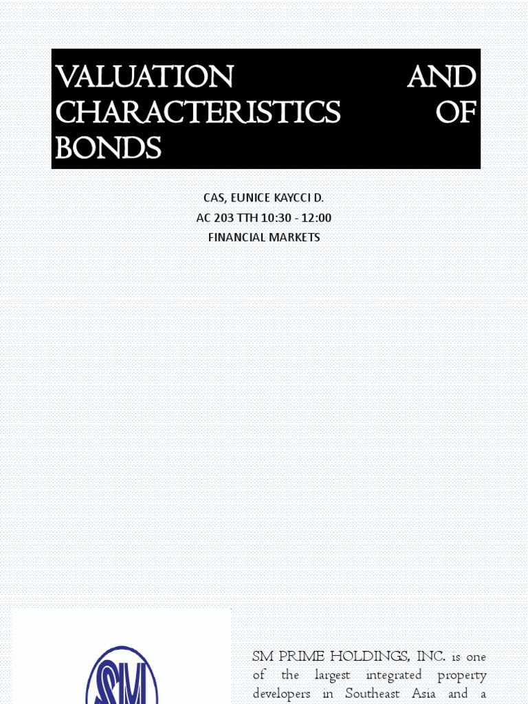 Bond Valuation and Characteristics | PDF | Bonds (Finance) | Yield ...