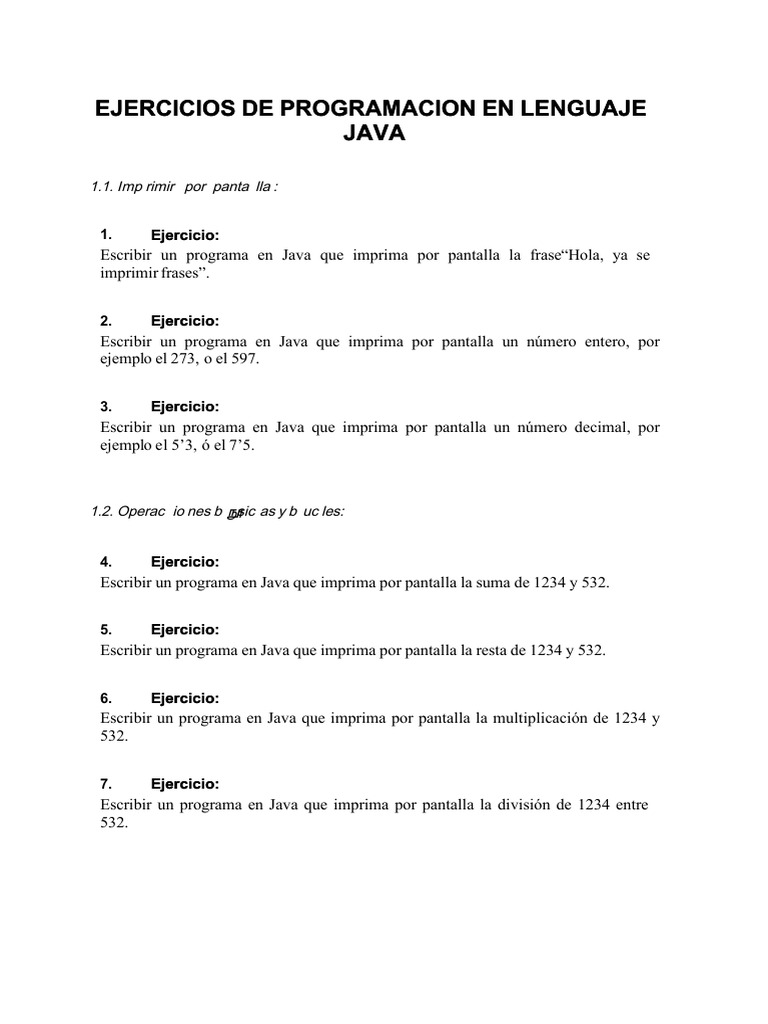 Ejercicios de Programacion en Java PDF | PDF | Celsius | Programa de computadora