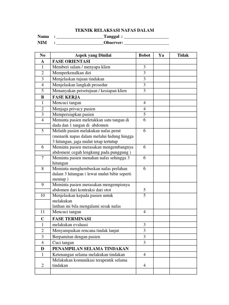 Teknik Relaksasi Nafas Dalam | PDF
