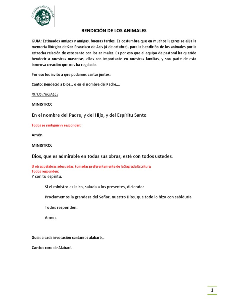 Bendicion De Los Animales Pdf Bendición Mito De La Inundación
