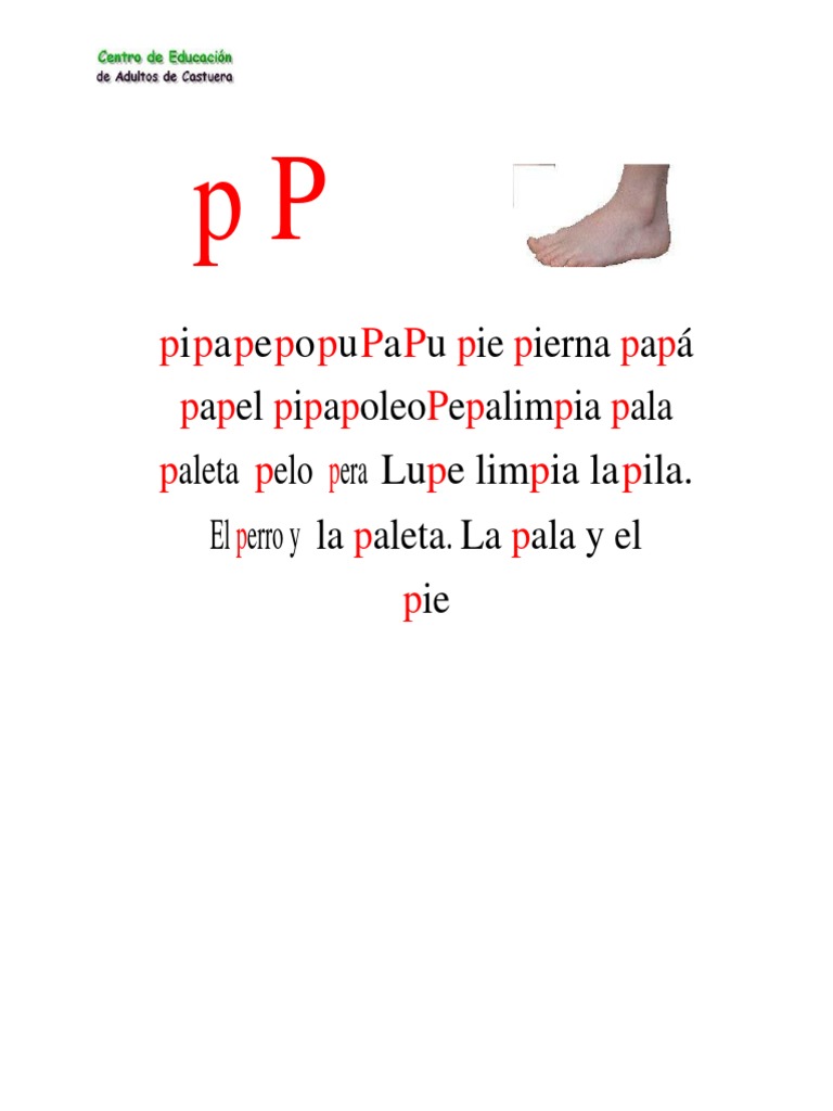 Metodo de Lectoescritura Letra P | PDF | Artes del Lenguaje y ...
