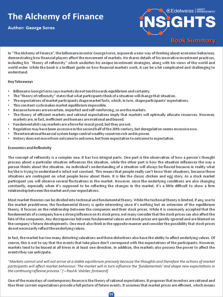 The Alchemy of Finance-George Soros-Book Summary | PDF | Reflexivity ...