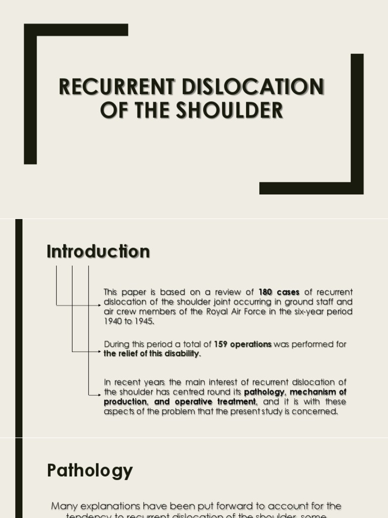Recurrent Dislocation of The Shoulder | Download Free PDF | Shoulder ...