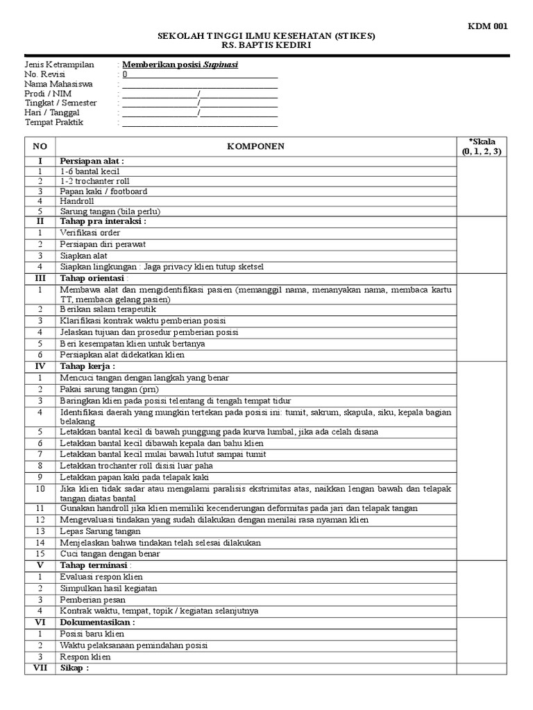 OSCE KDM 001 POSISI Supinasi | PDF