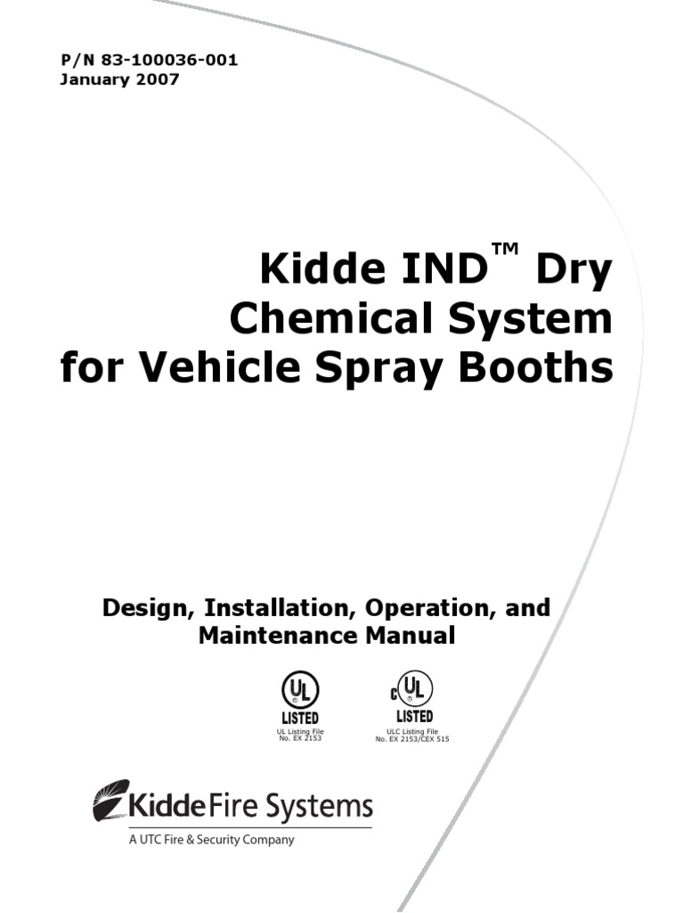 Kidde IND™ Dry Chemical System For Vehicle Spray Booths | PDF | Valve ...