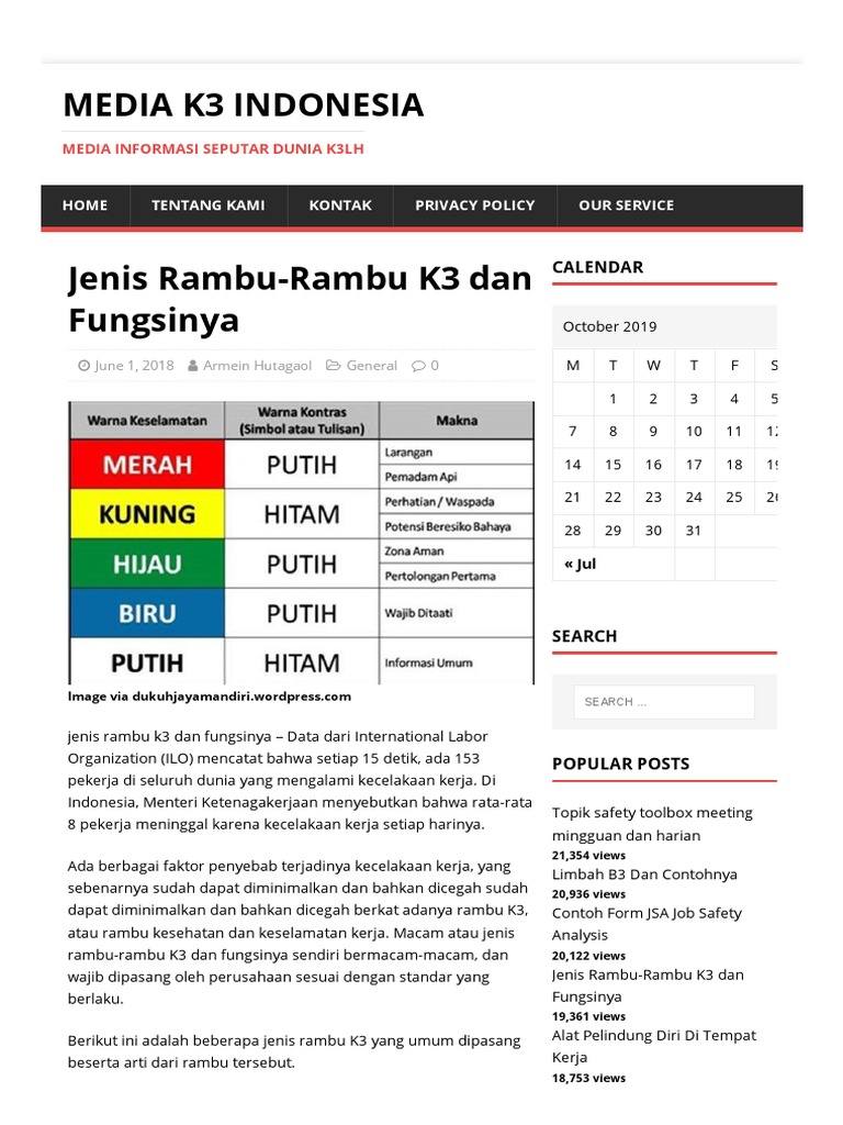 Jenis Rambu-Rambu K3 Dan Fungsinya - Media K3 Indonesia | PDF