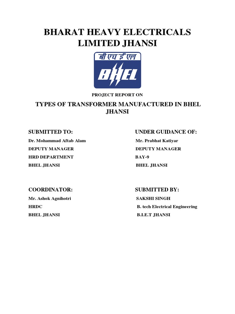 BHEL Jhansi Transformer Types | PDF | Transformer | Inductor